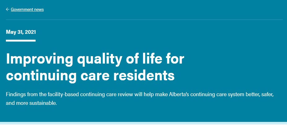 Improving quality of life for continuing care residents - Healthy Aging CORE Alberta